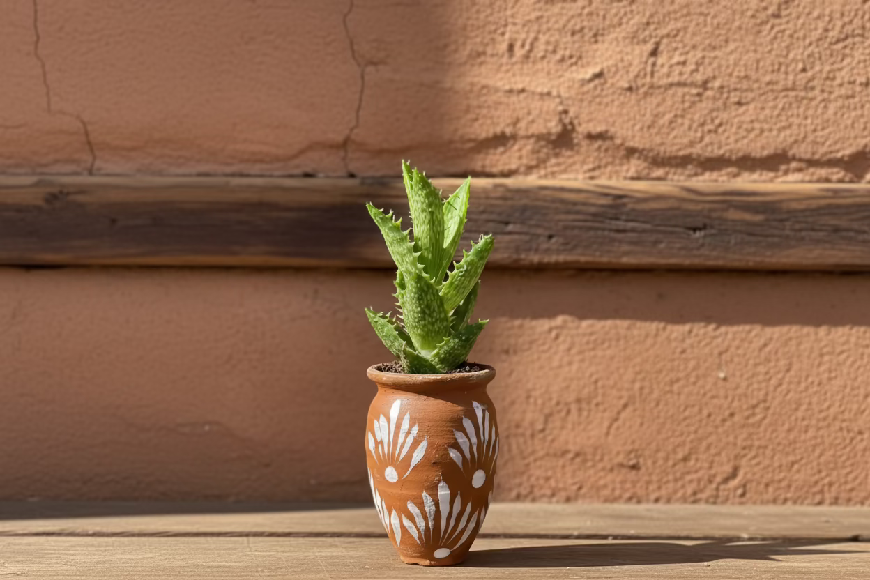 Mexican Artesian Barro Rojo and White Mini Pot Succulents Mix – Tierra ...